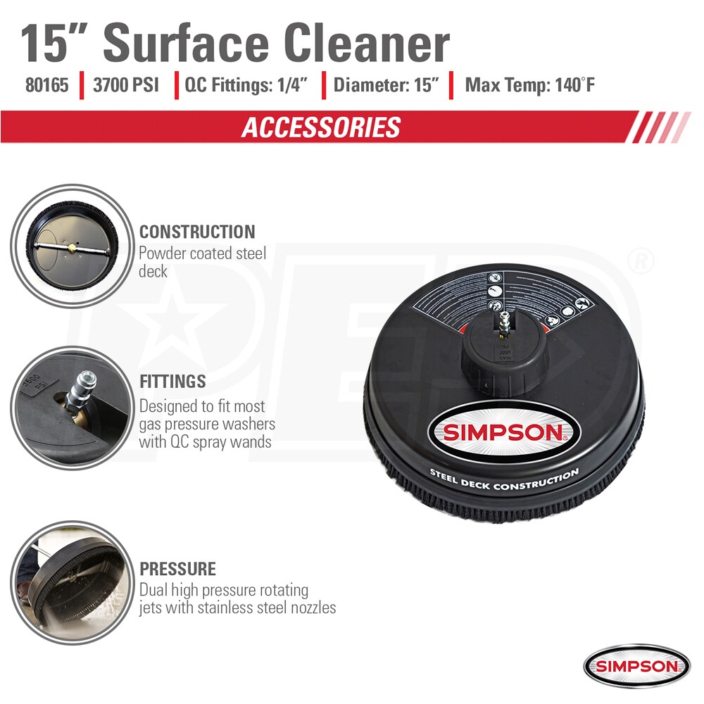 Simpson 15" Surface Cleaner (3700 PSI Cold Water) | Simpson 80165