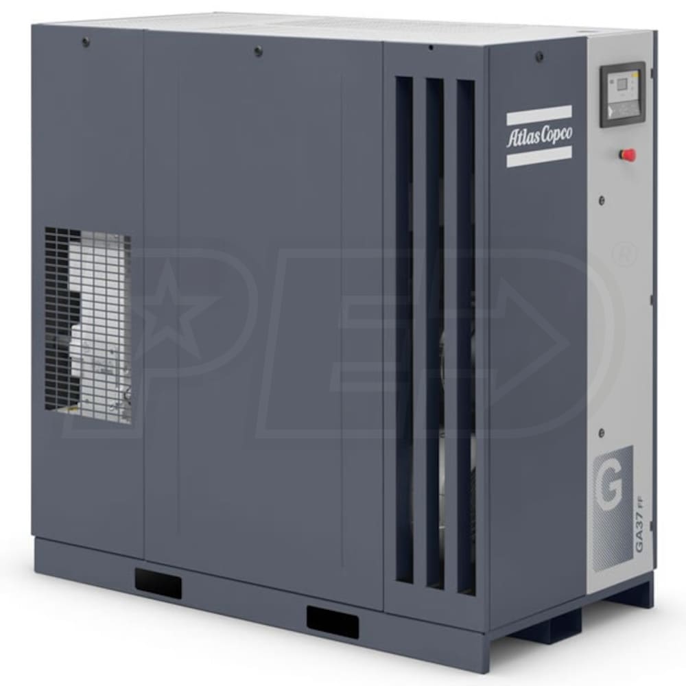 Atlas GA37 125 AFF w/ Mk5 Graphic 50-HP Tankless Oil-Injected Rotary Screw Air Compressor w ...