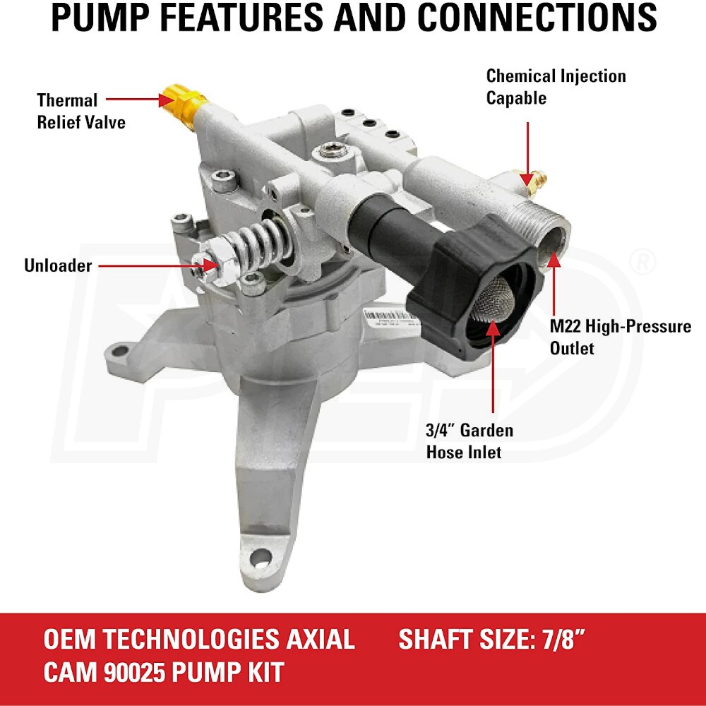 OEM Technologies Fully Plumbed 2400 PSI 2 GPM (7/8" Shaft) Vertical ...