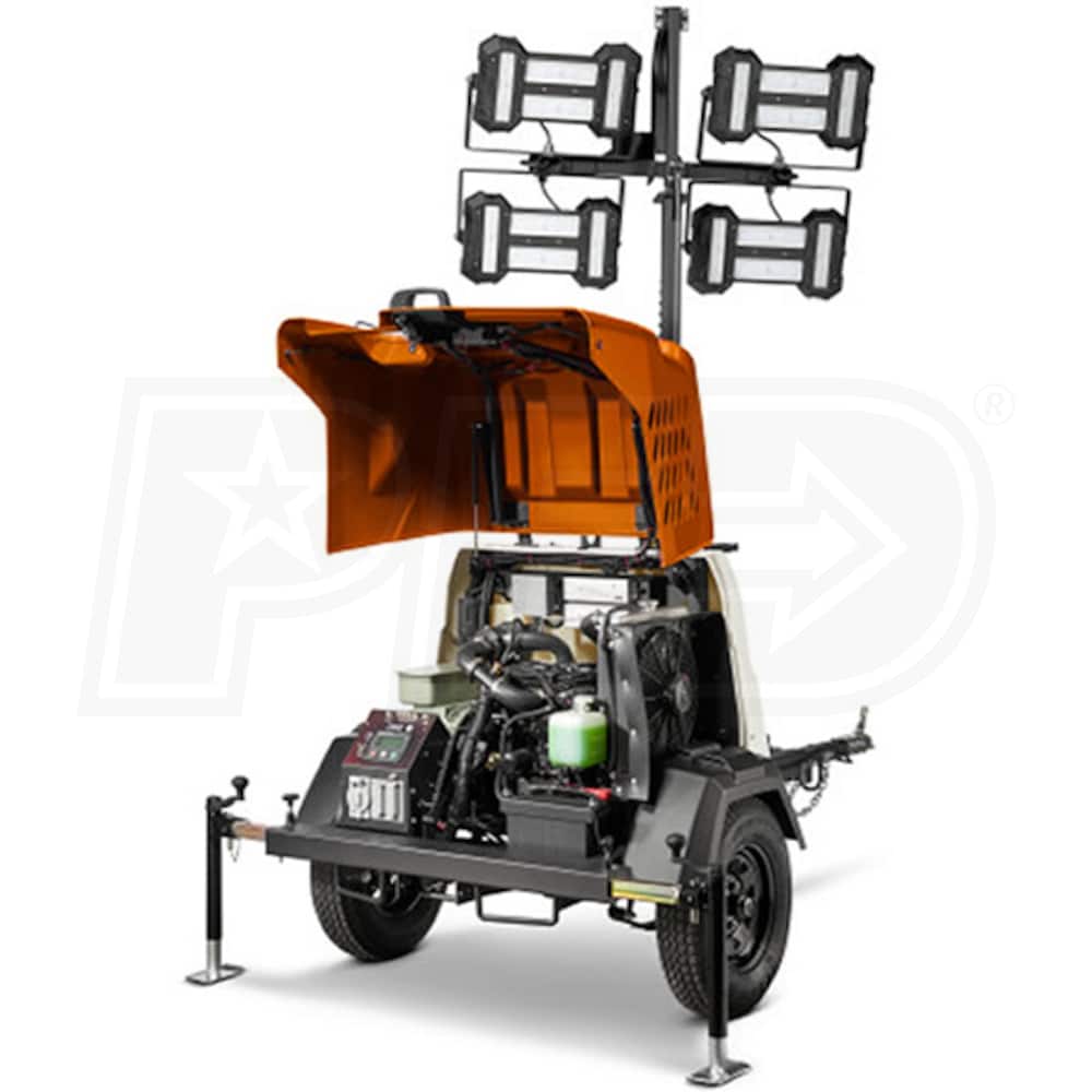 Generac MLT6SMD-STD2 - 6kW Towable Diesel Vertical Mast LED Light Tower ...