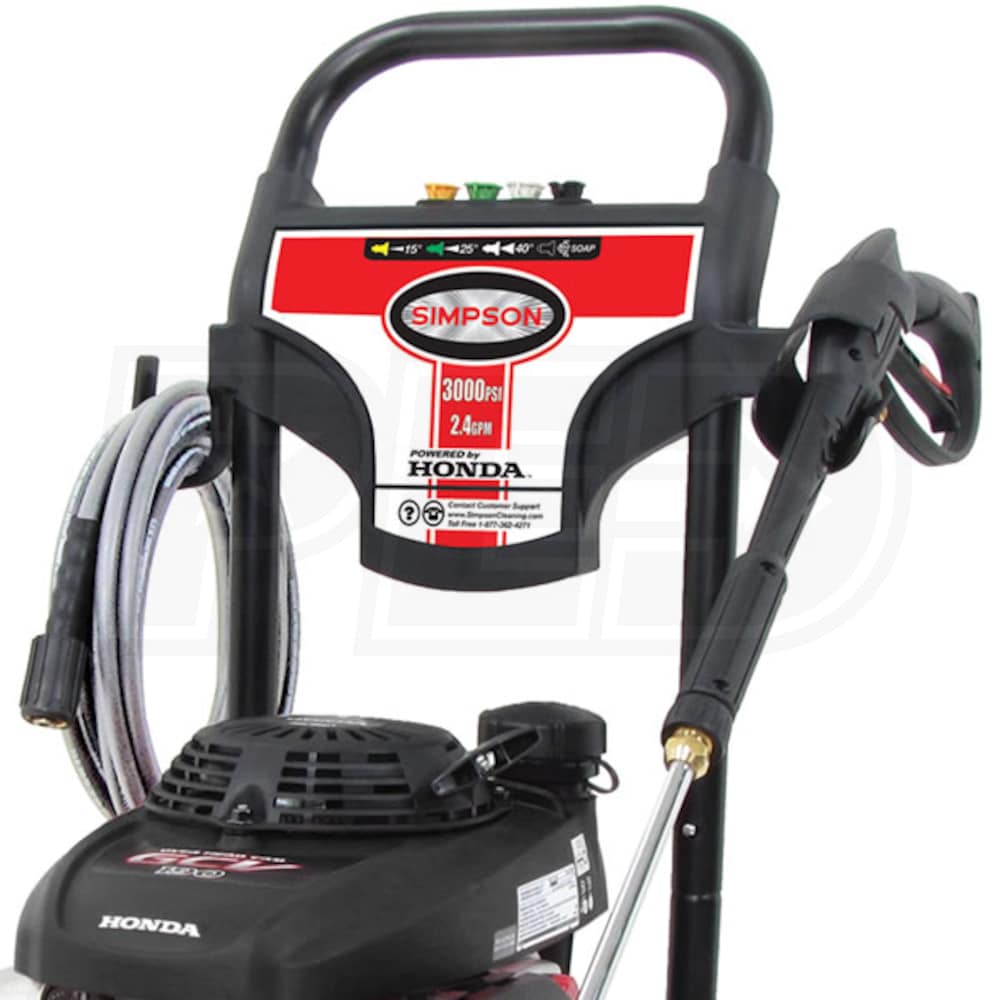 Simpson MegaShot 3000 PSI (Gas - Cold Water) Pressure Washer w/ Honda ...