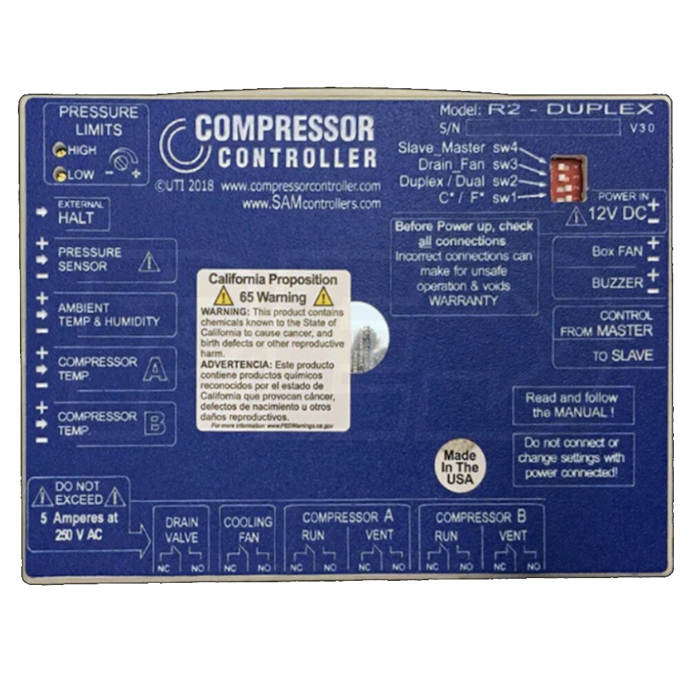 Sam Controllers R200W Dual Pump Digital Compressor Controller Pre-Wired ...