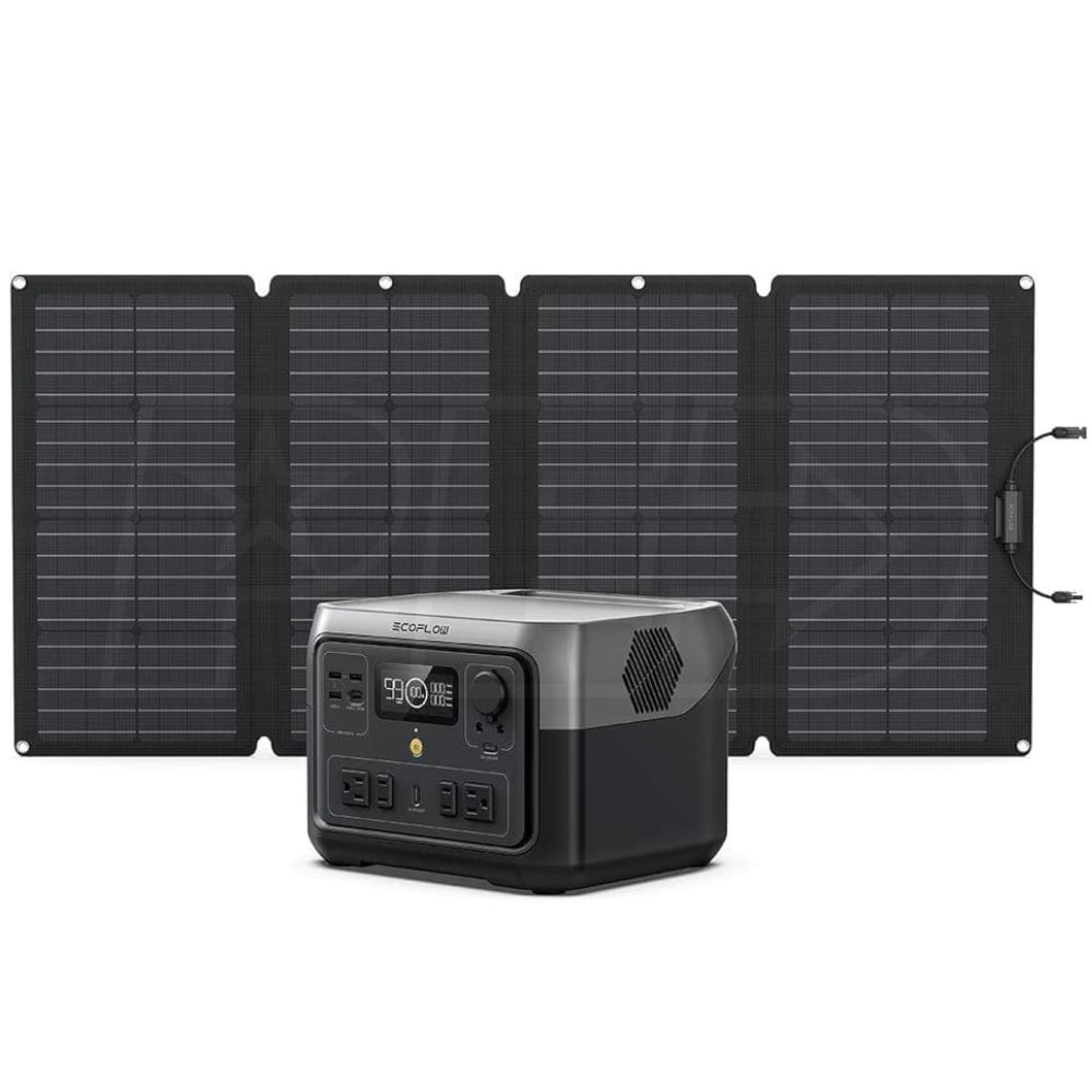 EcoFlow RIVER 2 Max - 512Wh Portable Power Station w/ 160-Watt Solar ...