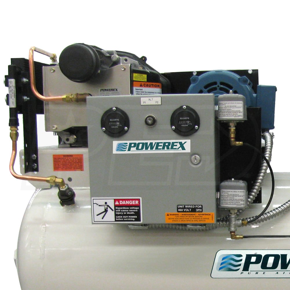 Powerex STD 10-HP 80-Gallon Duplex Oil-Less Open Scroll Air Compressor ...