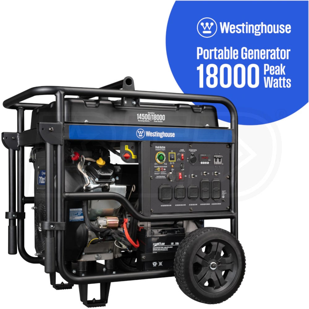 Westinghouse WGEN14500C - 14,500 Watt Electric Start Portable Generator w/ CO Sensor & Wireless ...