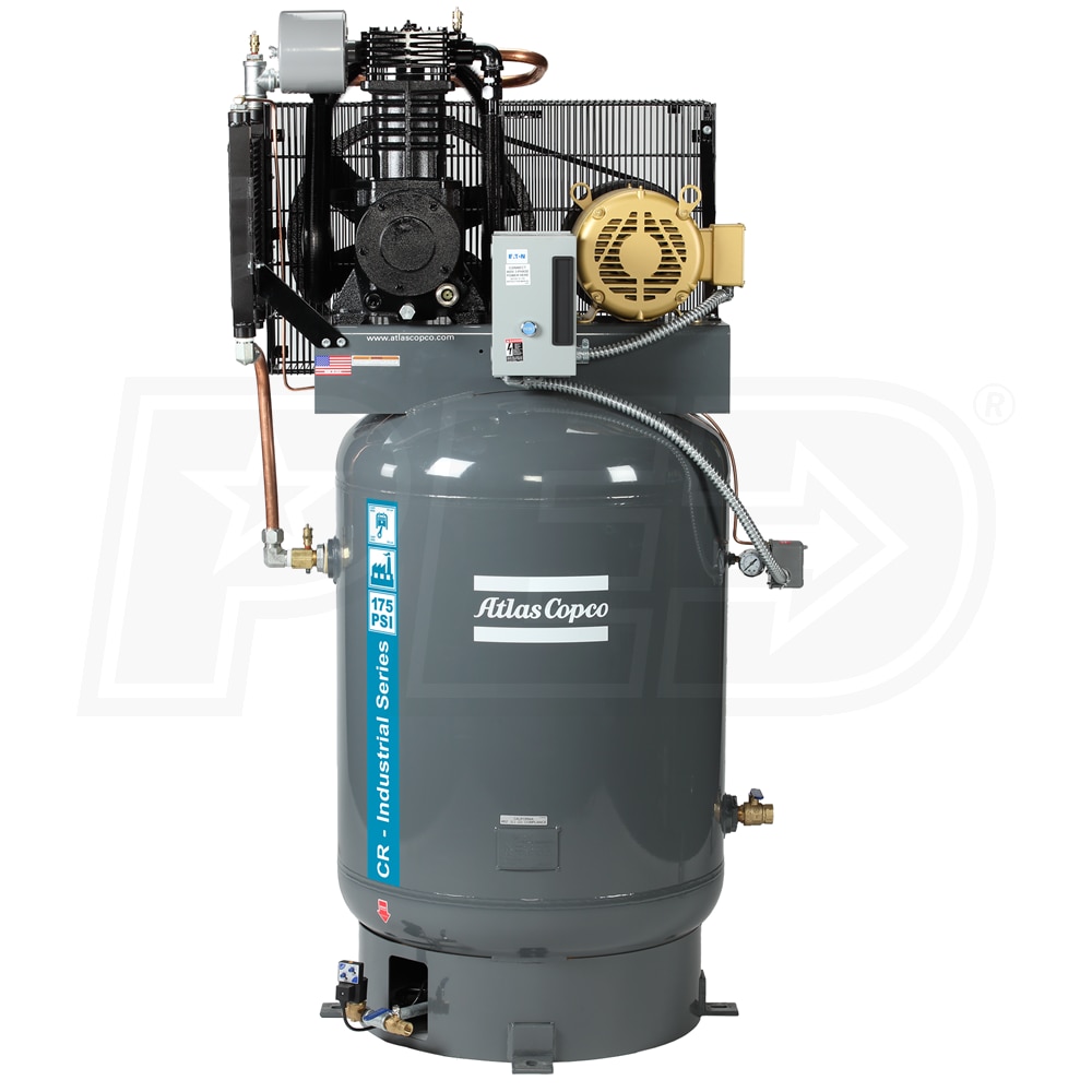 Atlas Copco CR7.5-TS Industrial 7.5-HP 80-Gallon Two-Stage Air ...