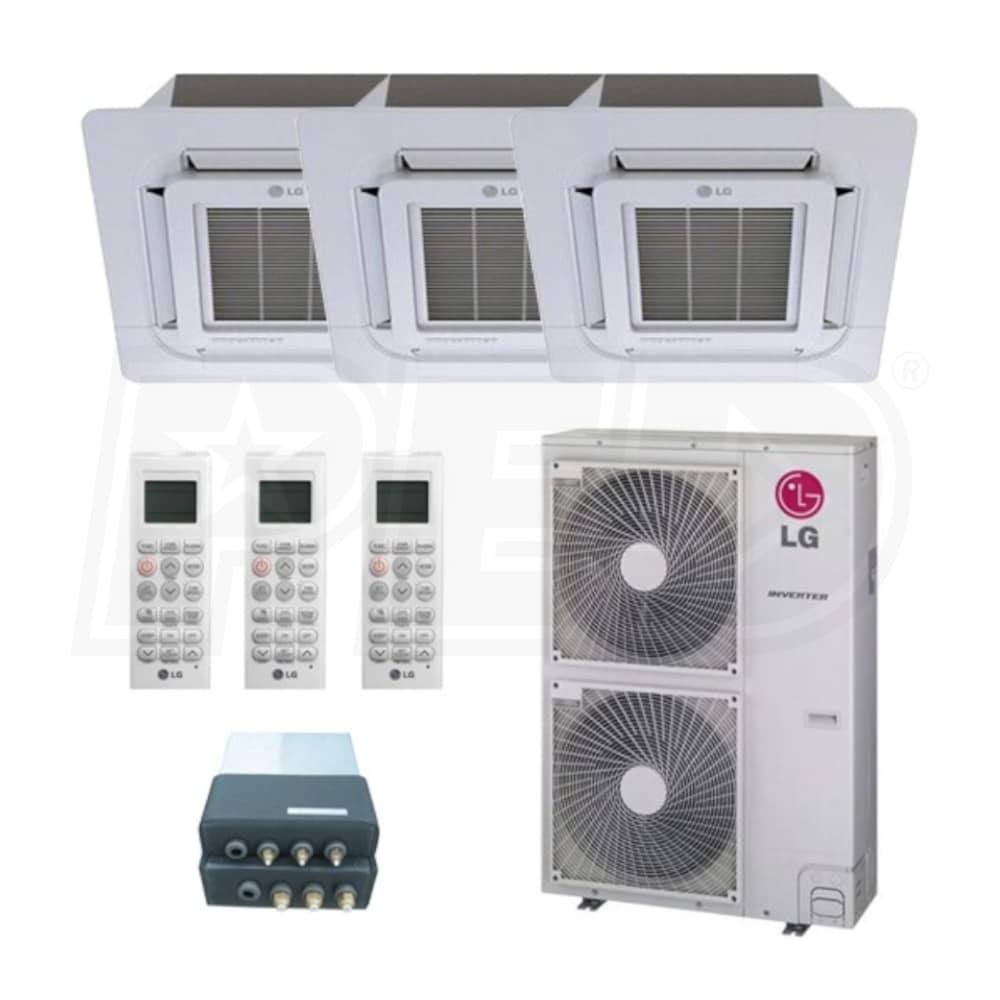 LG Ceiling Cassette 3-Zone LGRED° Heat System System - 48,000 BTU ...