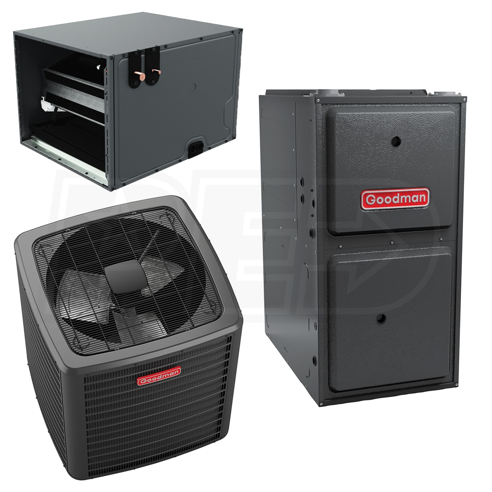 Goodman - 3.0 Ton Cooling - 80k BTU/Hr Heating - Air Conditioner + Heat ...