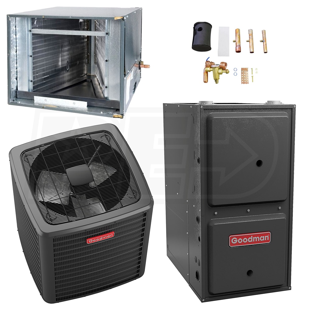 Goodman - 3.0 Ton Cooling - 80k BTU/Hr Heating - Air Conditioner + Heat ...