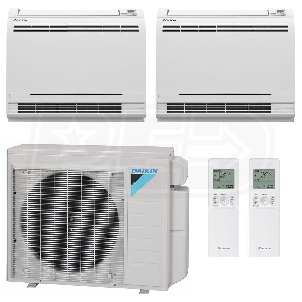Daikin MXL Floor Mounted 2-Zone System - 36,000 BTU Outdoor - 15k + 15k ...