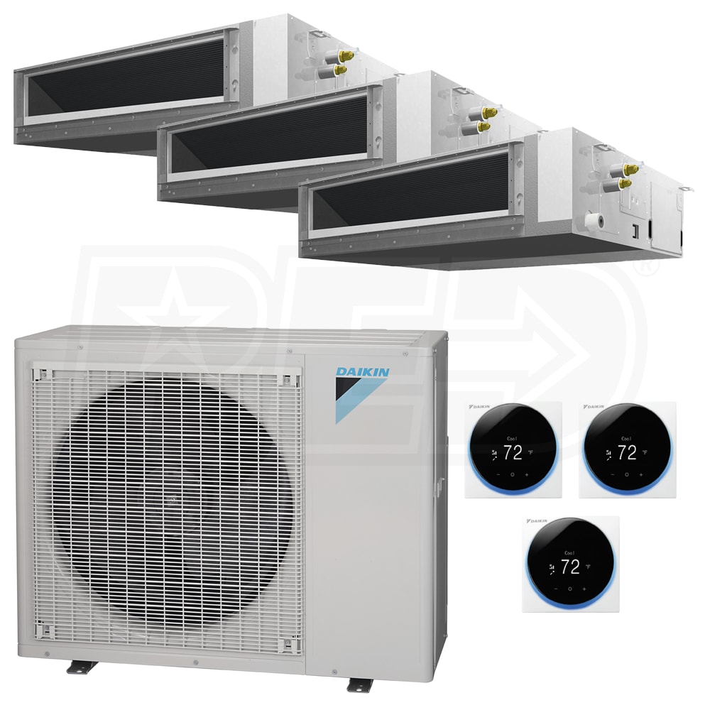 Daikin MXS Concealed Duct 3-Zone System - 48,000 BTU Outdoor - 15k + 15k + 15k Indoor - 14.5 ...