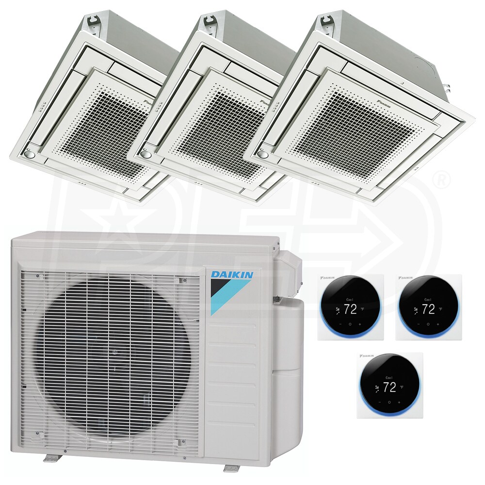 Daikin MXL Ceiling Cassette 3-Zone System - 24,000 BTU Outdoor - 9k ...
