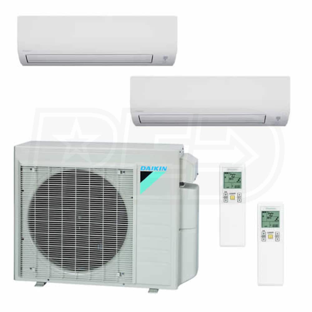 Daikin Wall Mounted 2-Zone MXL System - 18,000 BTU Outdoor - 7k + 7k ...