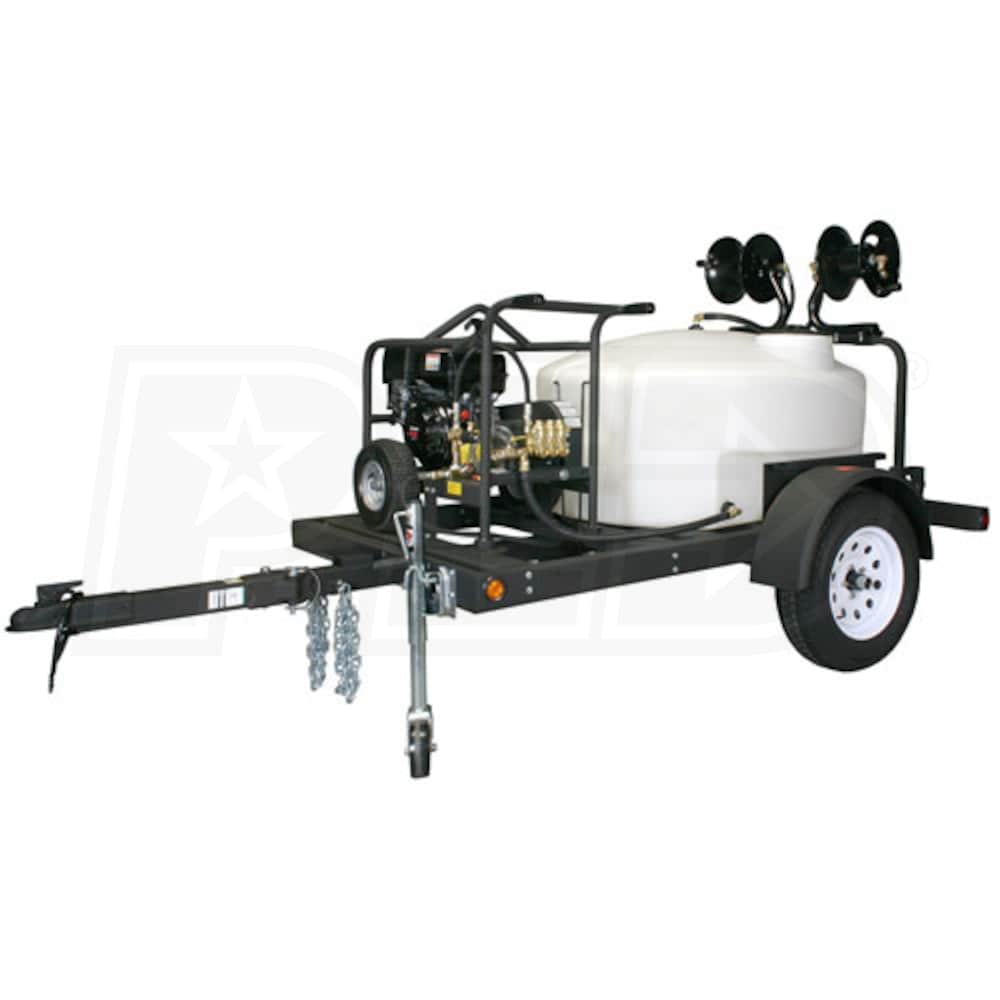 Shark Commercial 3500 PSI (Gas-Cold Water) Belt-Drive Trailer Pressure ...