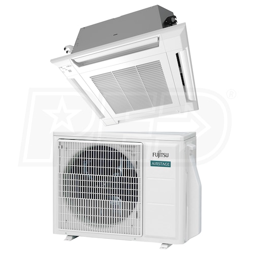 Fujitsu - 18k BTU Cooling + Heating - Compact Ceiling Cassette Air ...