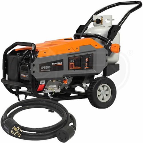 Generac LP5500 5500 Watt Portable Generator with 30 Amp Generator Cord ...