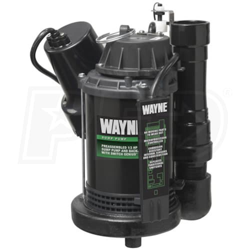 Wayne WSS20 - 1/3 HP Combination Primary and Backup Sump Pump System ...