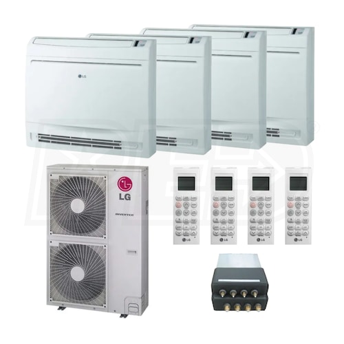 LG Low Wall Console 4-Zone LGRED° Heat System System - 48,000 BTU ...
