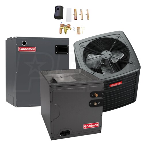 Goodman - 3.0 Ton Cooling - Air Conditioner + Variable Speed Air ...