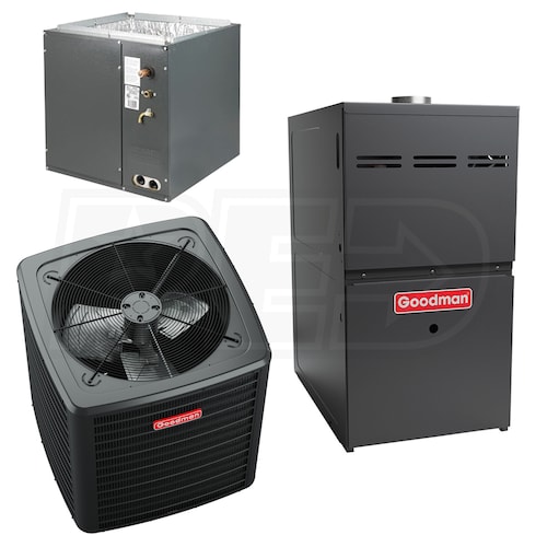Goodman - 4.0 Ton Cooling - 100k BTU/Hr Heating - Heat Pump + Furnace ...