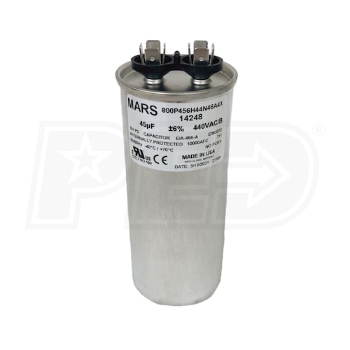 Mars - Single Section Round Capacitor - 45 MFD - 440/370 Volt | Mars 14248