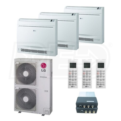 LG Low Wall Console 3-Zone System - 54,000 BTU Outdoor - 15k + 15k ...