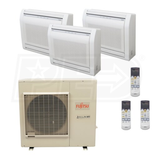 Fujitsu Floor Standing 3-Zone System - 36,000 BTU Outdoor - 9k + 9k ...