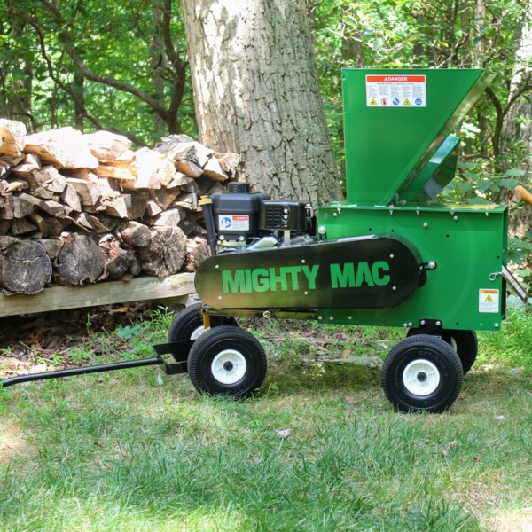 Mighty Mac (3.5") 250cc Tow-Behind Chipper Shredder w/ Electric Start ...