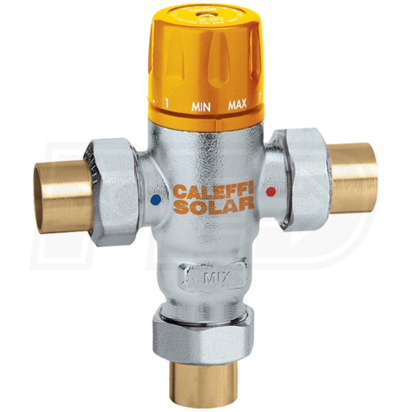 Caleffi 3-Way Adjustable Thermostatic Mixing Valve, built-in inlet ...