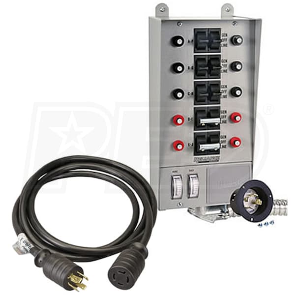 Reliance Controls 30-Amp (10-Circuit) Power Transfer Switch Kit w/ 25 ...