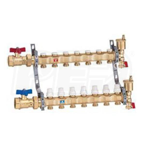Caleffi Pre-assembled Distribution Manifold Assembly, 5 Outlets, 1-1/4 ...
