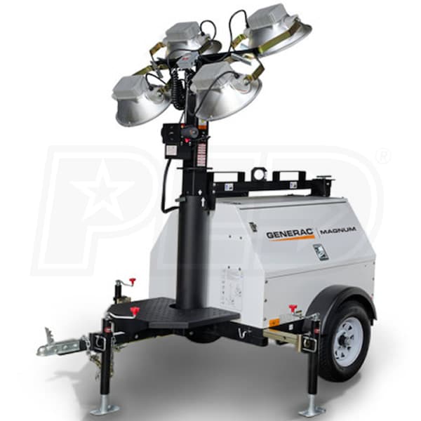Generac MLT4060KV - 6kW Towable Diesel Vertical Mast Light Tower w/ Kubota Engine & Electric ...