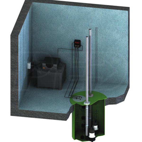 StormPro Maxx Deluxe Heavy Duty Battery Backup Sump Pump System ...