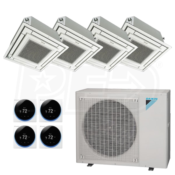 Daikin MXS Ceiling Cassette 4-Zone System - 48,000 BTU Outdoor - 12k ...