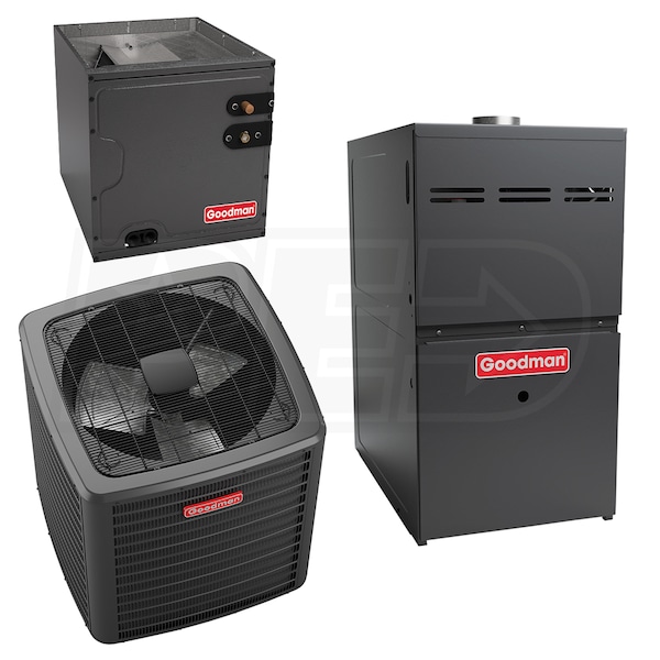 Goodman - 1.5 Ton Cooling - 60k BTU/Hr Heating - Air Conditioner + Heat ...
