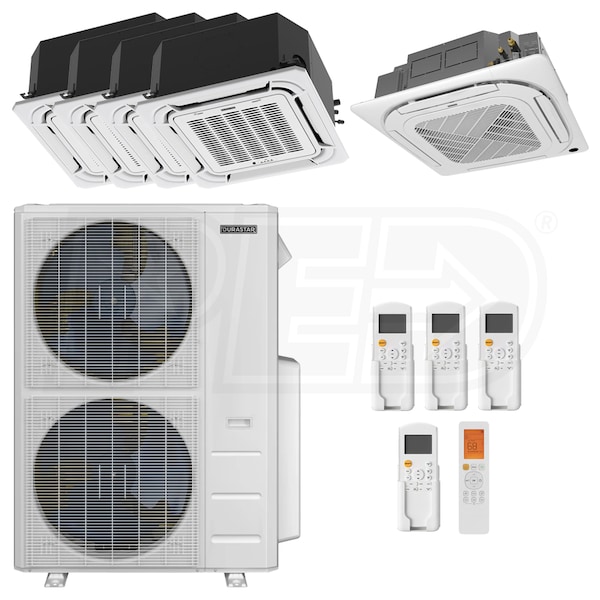 Durastar Ceiling Cassette 5-Zone System - 55,000 BTU Outdoor - 9k + 9k ...