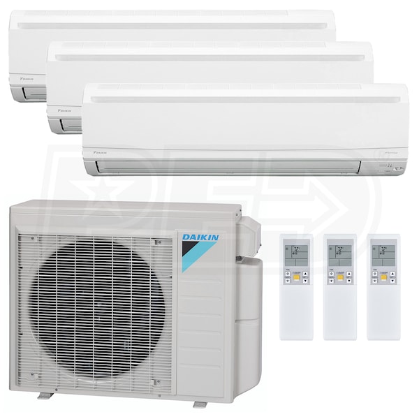 Daikin MXL Wall Mounted 3-Zone System - 24,000 BTU Outdoor - 7k + 7k ...