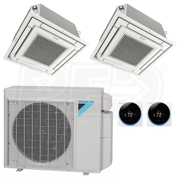 Daikin MXS Ceiling Cassette 2-Zone System - 24,000 BTU Outdoor - 9k ...