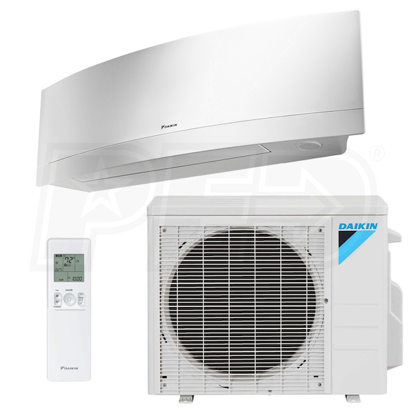 Daikin - 12k BTU Cooling + Heating - Emura Series Wall Mount Air Conditioning System - White ...