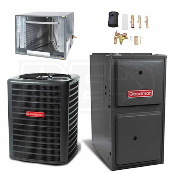 Goodman - 3 Ton Cooling - 80k BTU/Hr Heating - Heat Pump + Furnace Kit ...