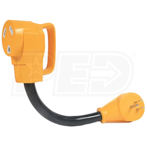 Camco Power Grip Series™ 15-Amp Male to 30-Amp Female Dogbone Adapter ...