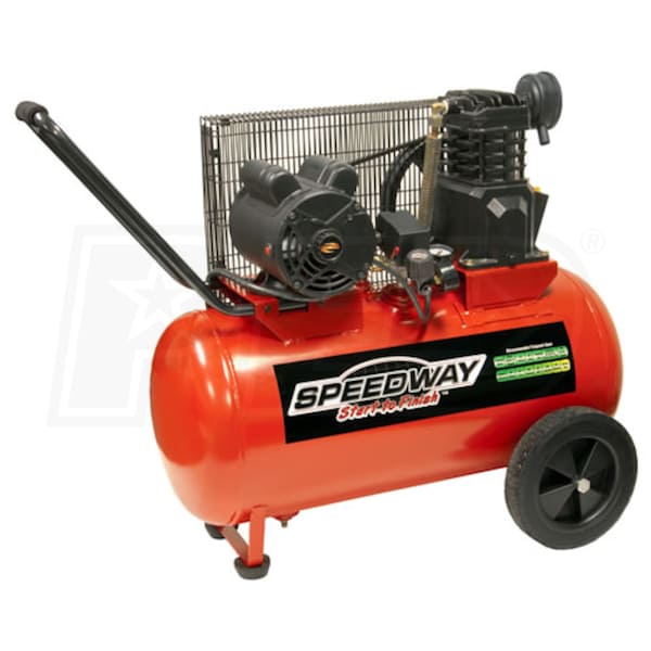 Speedway 2-HP 20-Gallon Dual-Voltage (Belt Drive) Air Compressor ...