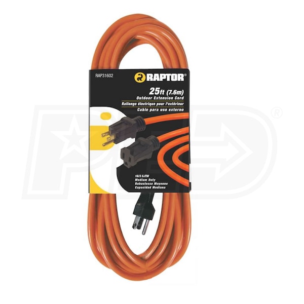 Raptor Tools - Medium Duty Extension Cord - 25' | Raptor Tools RAP31602