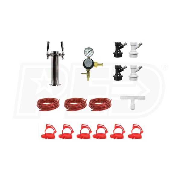 Edgestar - Twin Tap Kombucha 304 Stainless Steel Dispense Kit ...